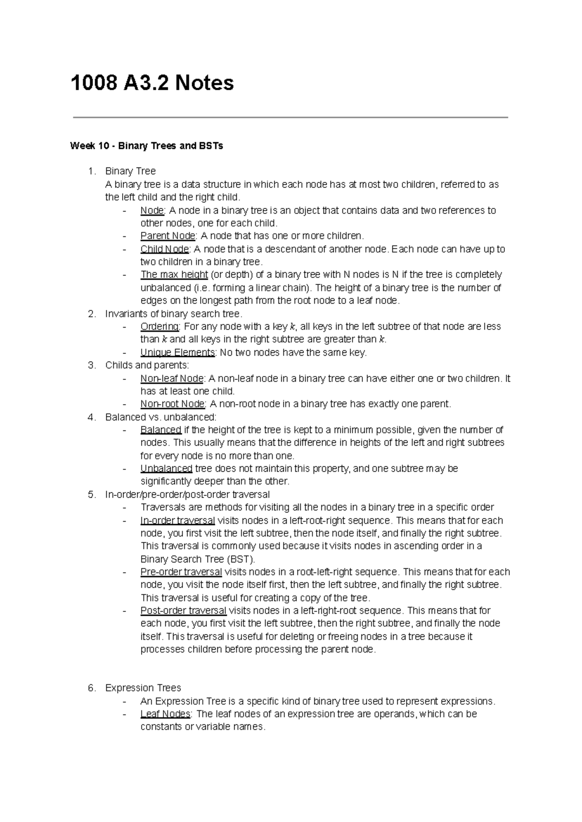1008 A3.2 Notes - Summary Introduction To Computer Science - 1008 A3 ...