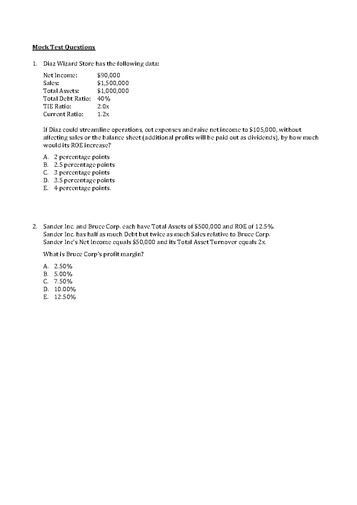 Mock Test (on Examplify) Questions - Mock Test Questions Diaz Wizard ...