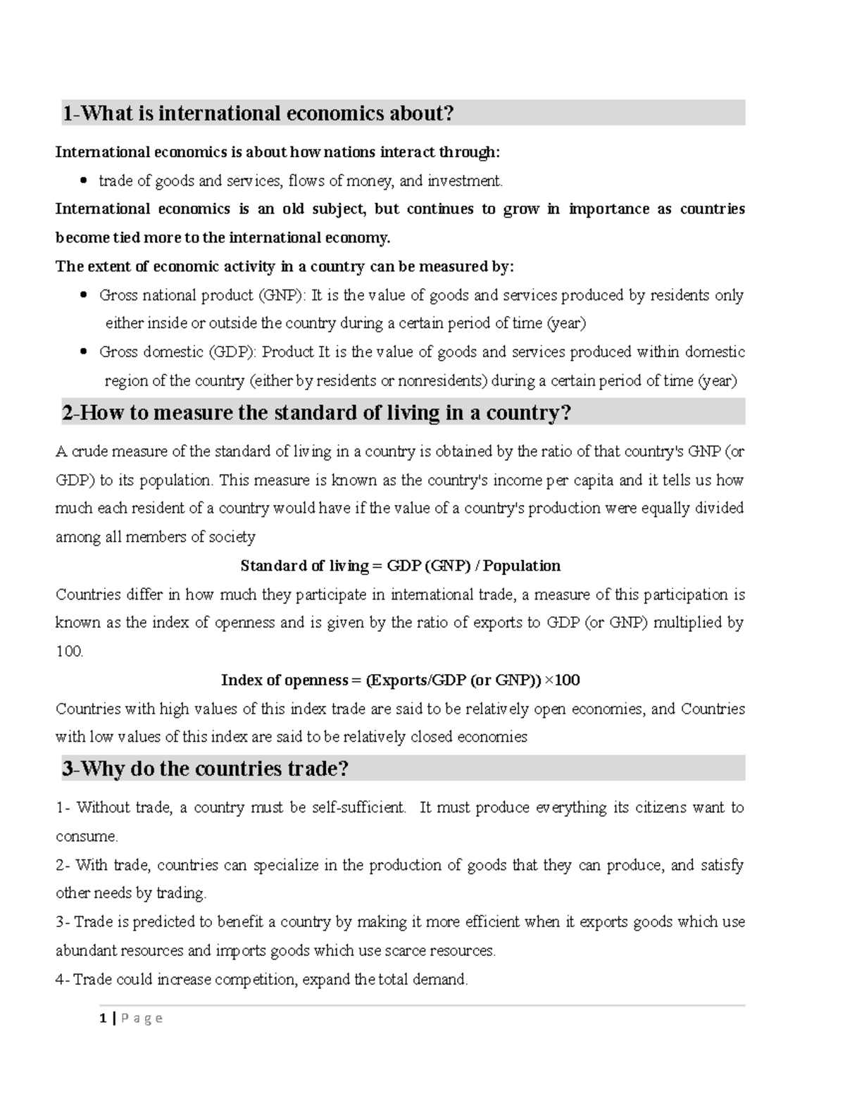 International economics - International economics - Studocu