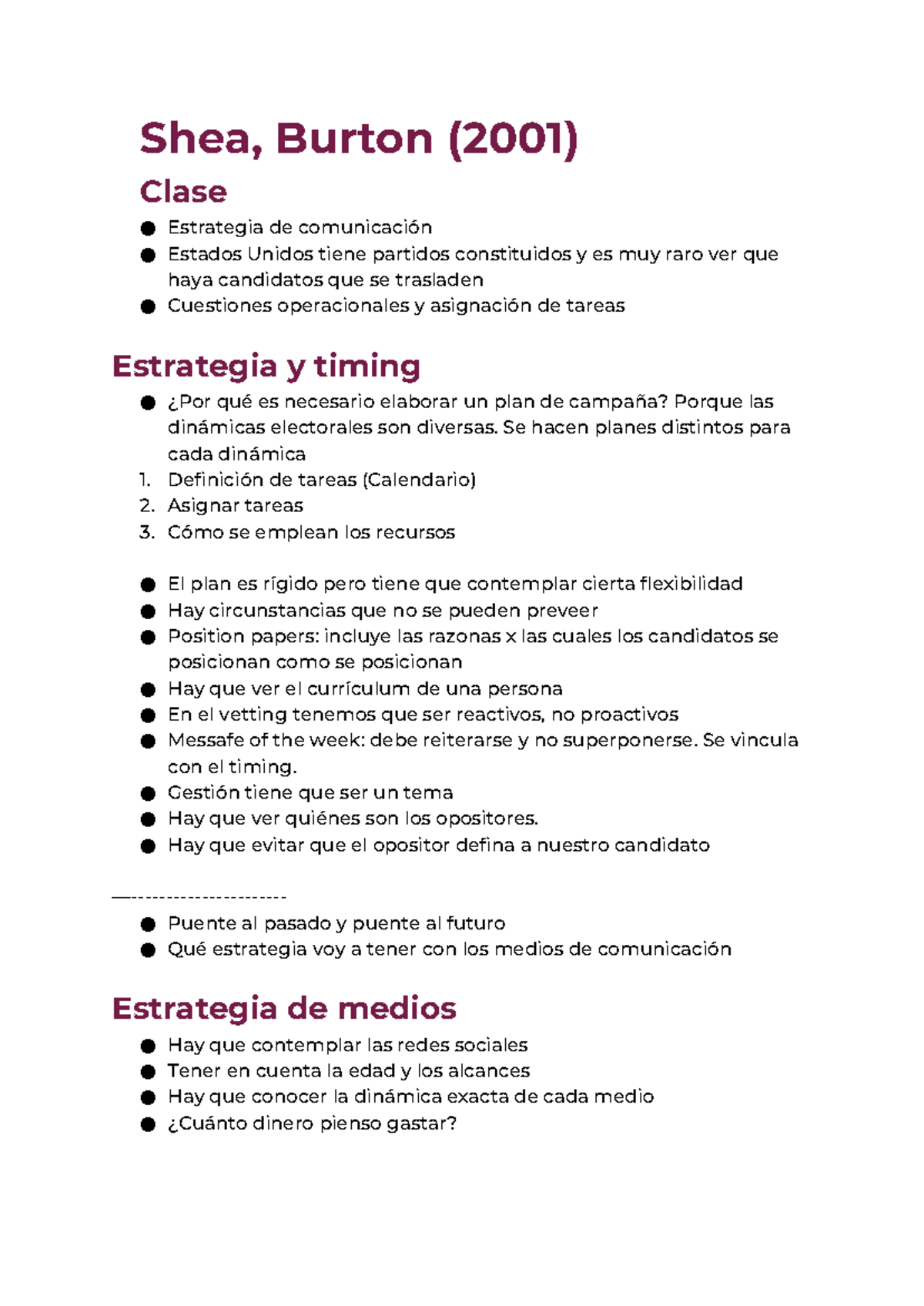 Documento sin título - Apuntes sobre Com. Política - Shea, Burton (2001 ...