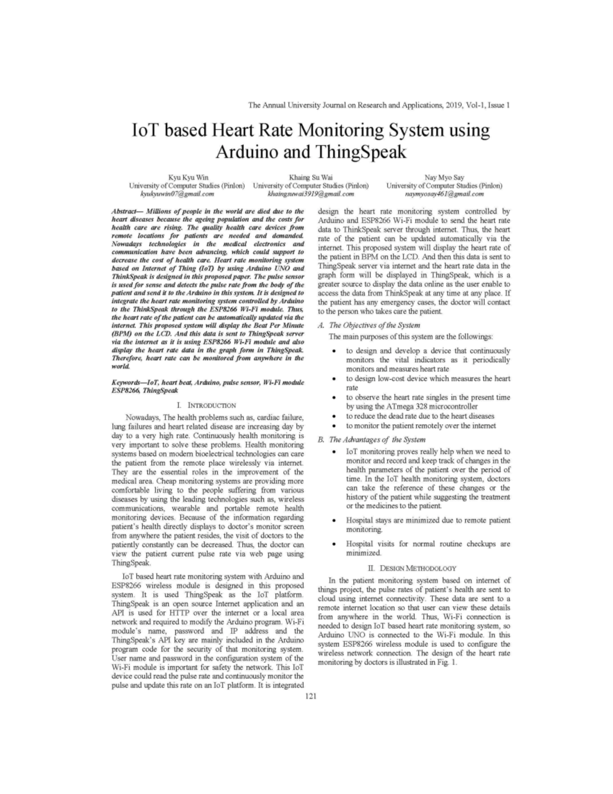 Io T based Heart Rate Monitoring System - Database system - Studocu
