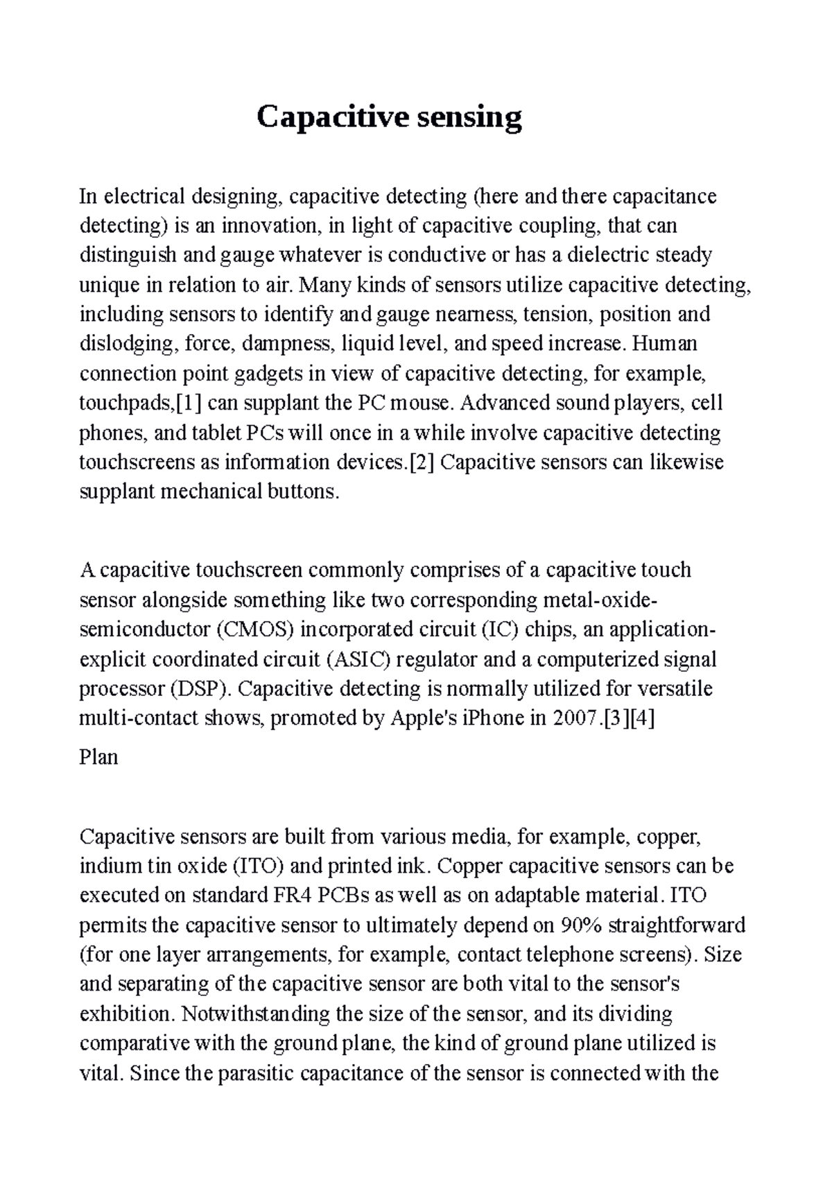 Capacitive sensing - Ifah - Capacitive sensing In electrical designing ...