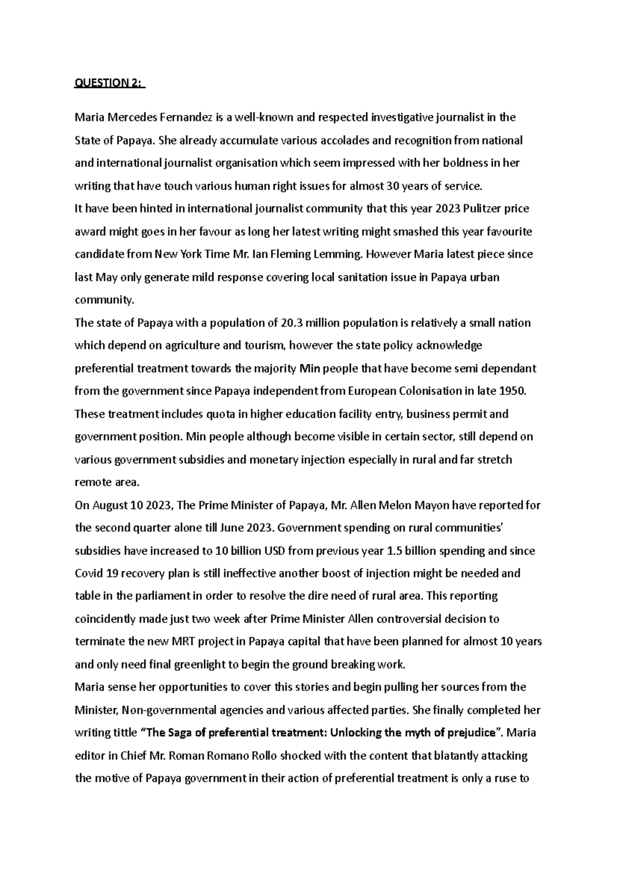 Skrip moot - HOPE THIS HELPS HEHEHEHEHE - QUESTION 2: Maria Mercedes ...