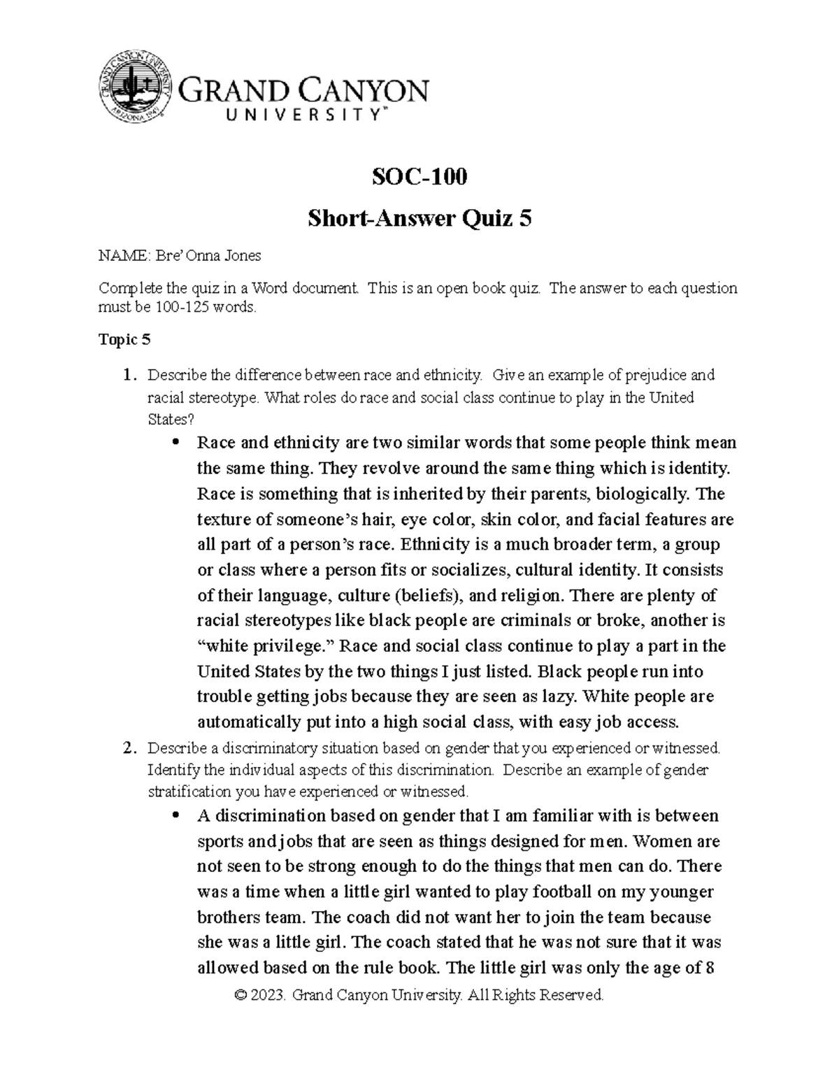SOC-100.Short-Answer Quiz 5 6-11-21 - SOC- Short-Answer Quiz 5 NAME ...