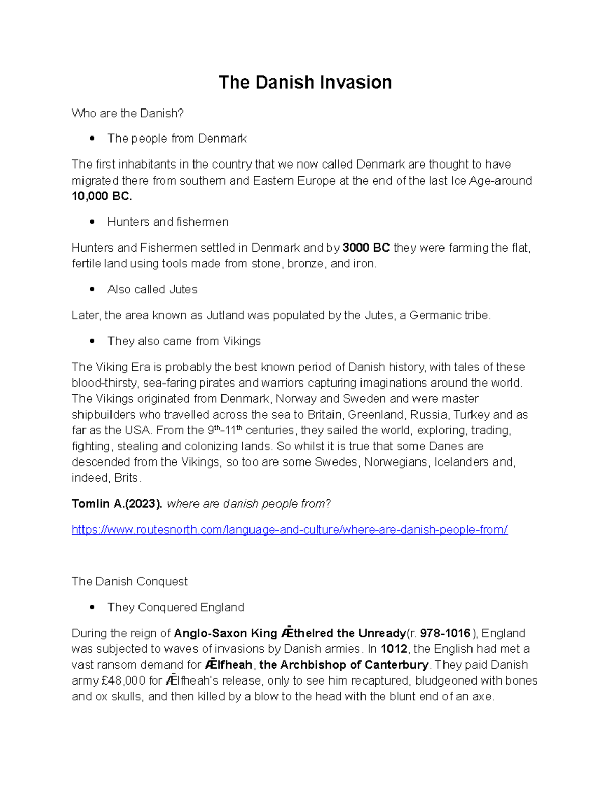 EL01 The Danish Invasion - The Danish Invasion Who are the Danish? The ...