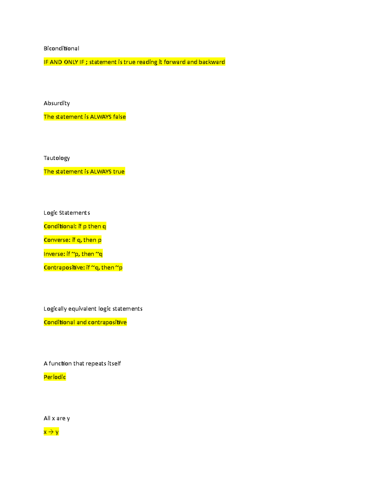 Finite MATH Assign 4.MATH 1313 - Biconditional IF AND ONLY IF ...