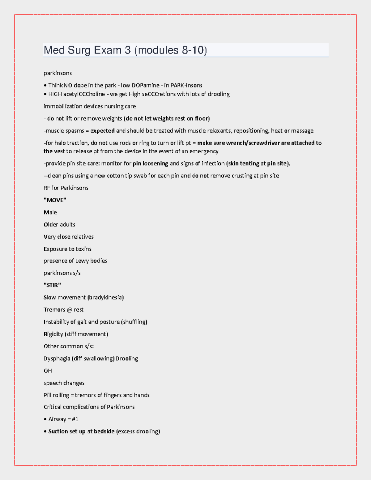 Med Surg Exam 3-1 - Med Surg Exam 3 (modules 8-10) - Med Surg Exam 3 ...