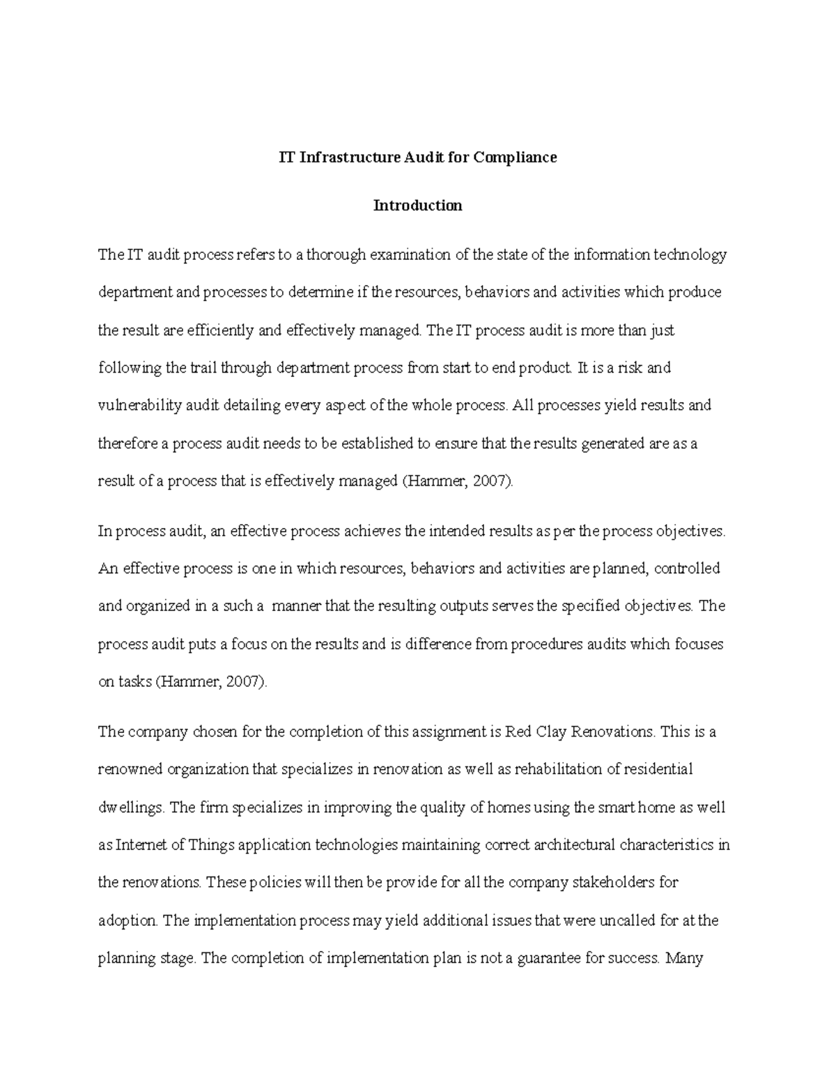 IT Infrastructure Audit for Compliance - IT Infrastructure Audit for ...