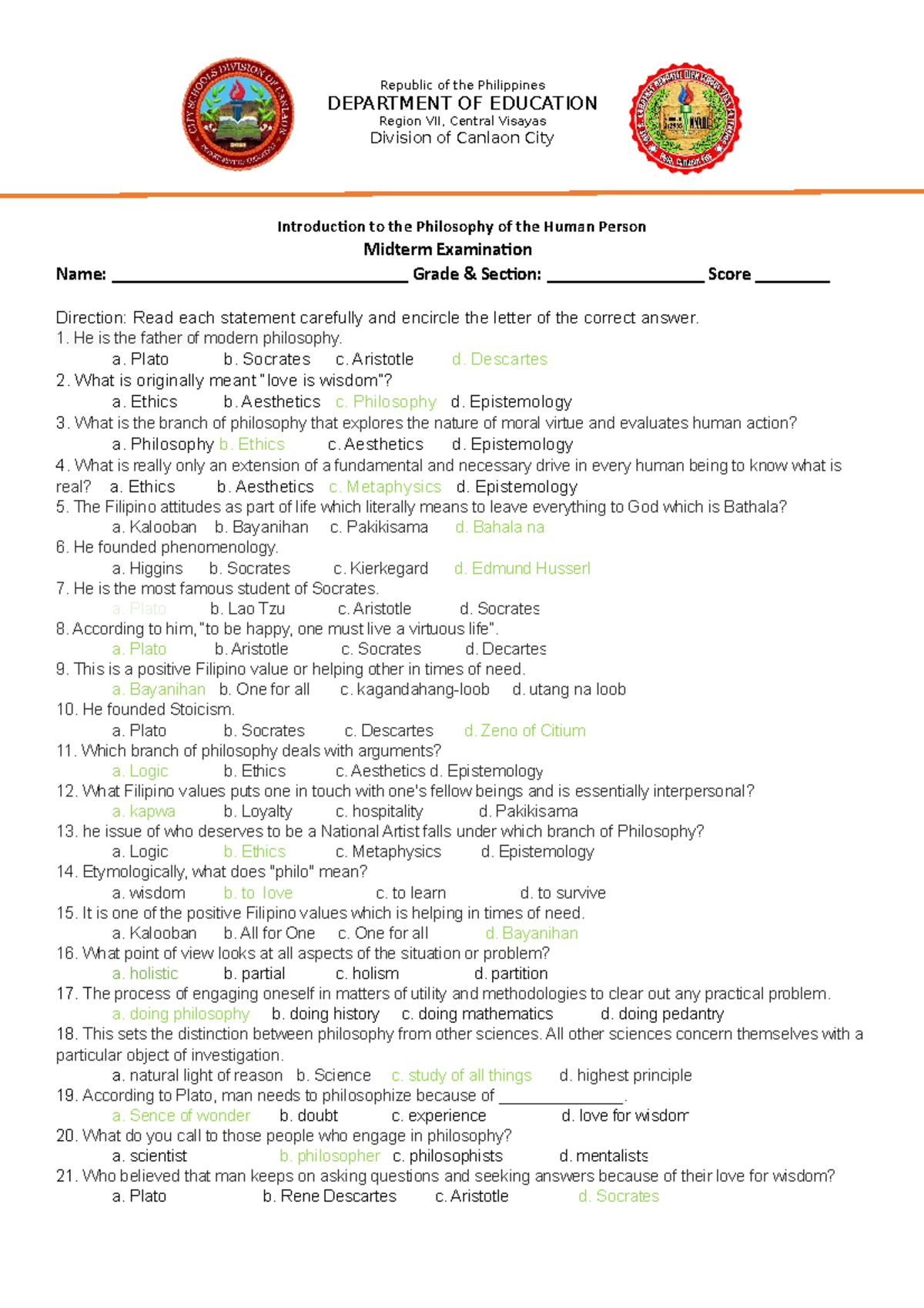 Introduction of philosophy - Introduction to the Philosophy of the ...