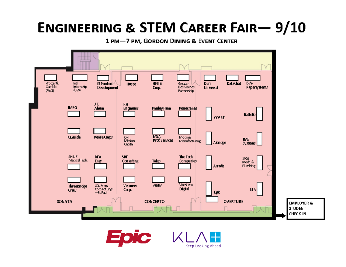 Engr STEM Career Fair Map + Grid- SEPT 10 - Engineering & STEM Career ...