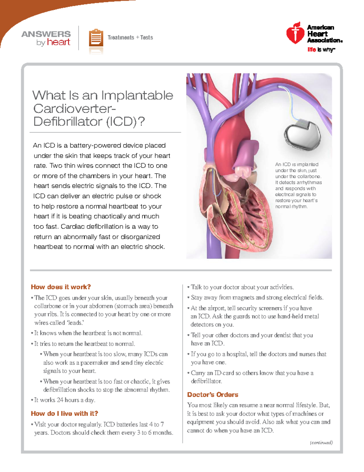 What Is an ICD - What is an ICD? - (continued) ANSWERS Treatments ...