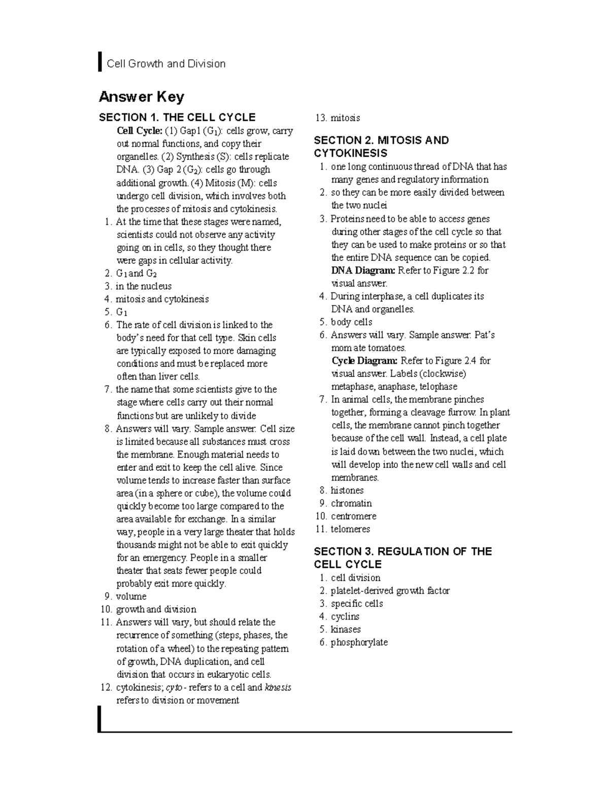 Cell growth and reproduction key study guide - Studocu