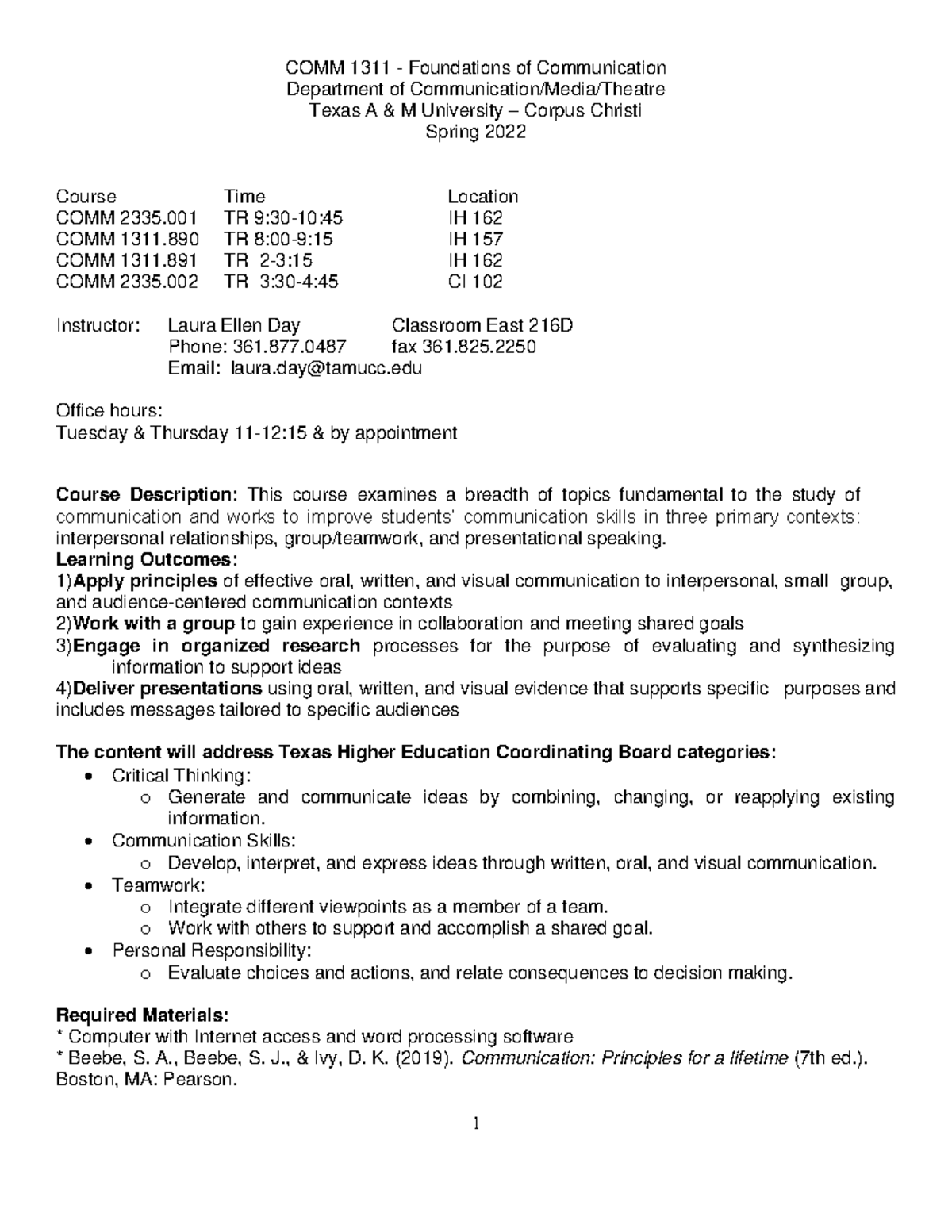 COMM-1311 890 202201 - Communication paper - COMM 1311 - Foundations of ...