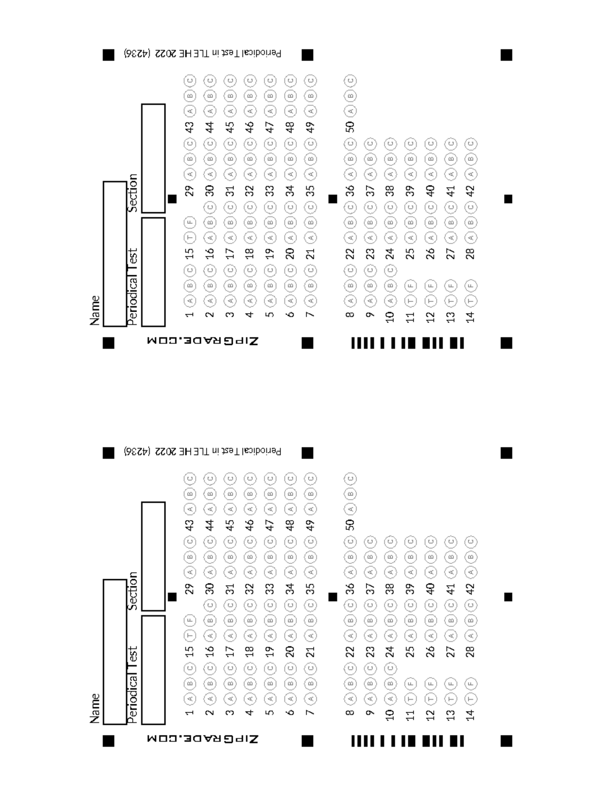 Answer Sheet for TLE PT - Prac 5 - Name Periodical Test Section ...