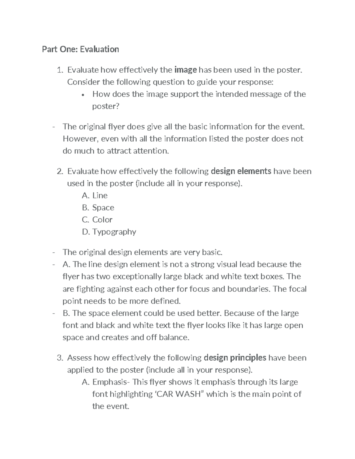 Mod6evaluation - module 6 poster scale - Part One: Evaluation 1 ...