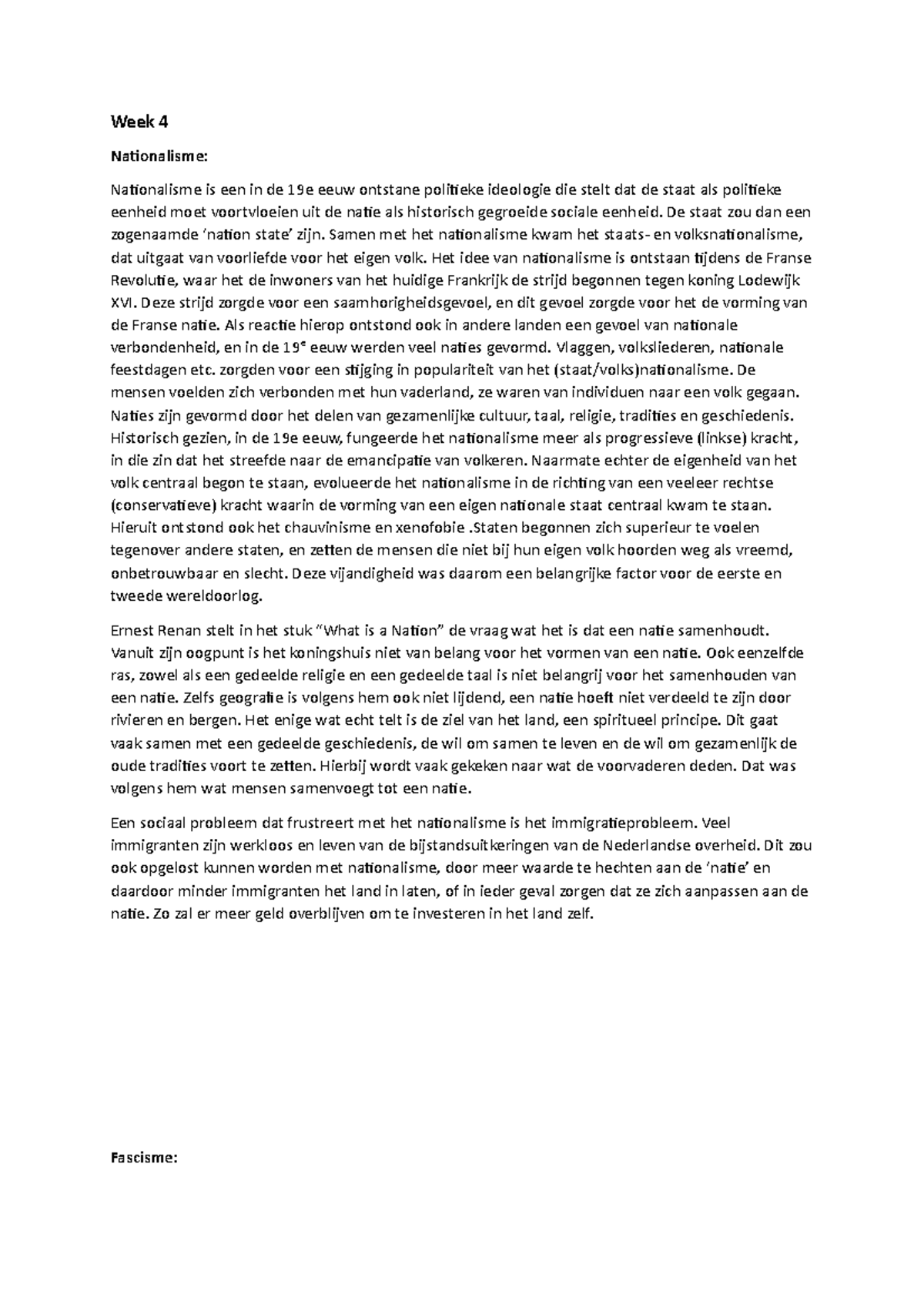 Politieke filosofie weekverslag week 4 - Week 4 Nationalisme ...