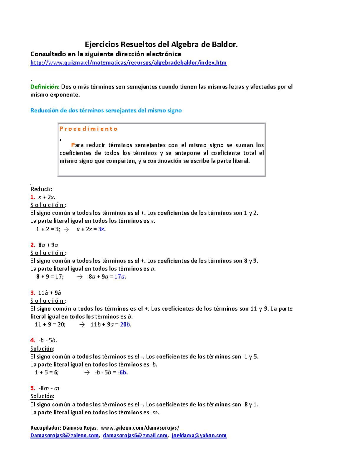Ejercicios Resueltos del Algebra de Baldor. ( PDFDrive ) - Recopilador ...