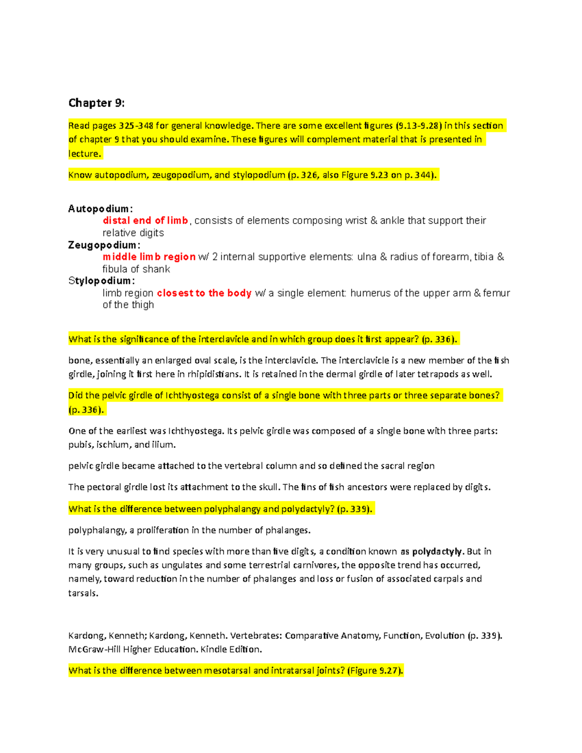 Chapter 9 Kardong Reading Guide answers - Chapter 9: Read pages 325-348 ...