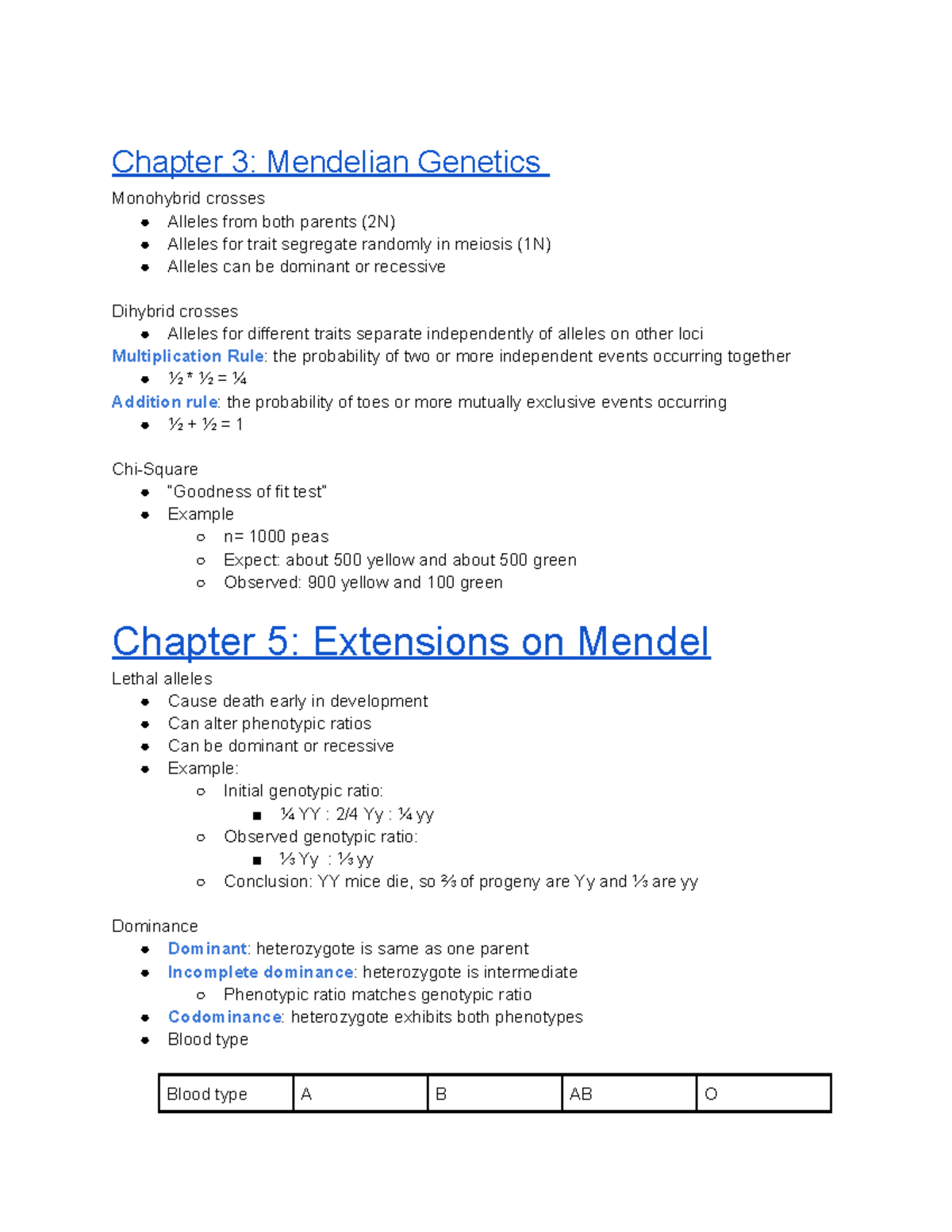 Chapter 5 - Extensions on Mendel - Chapter 3: Mendelian Genetics ...