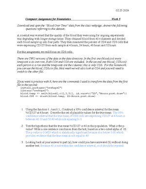 Homework 3 - assignment - Assignment for Biostatistics Week 3: 02. Read in the cholesterol data ...