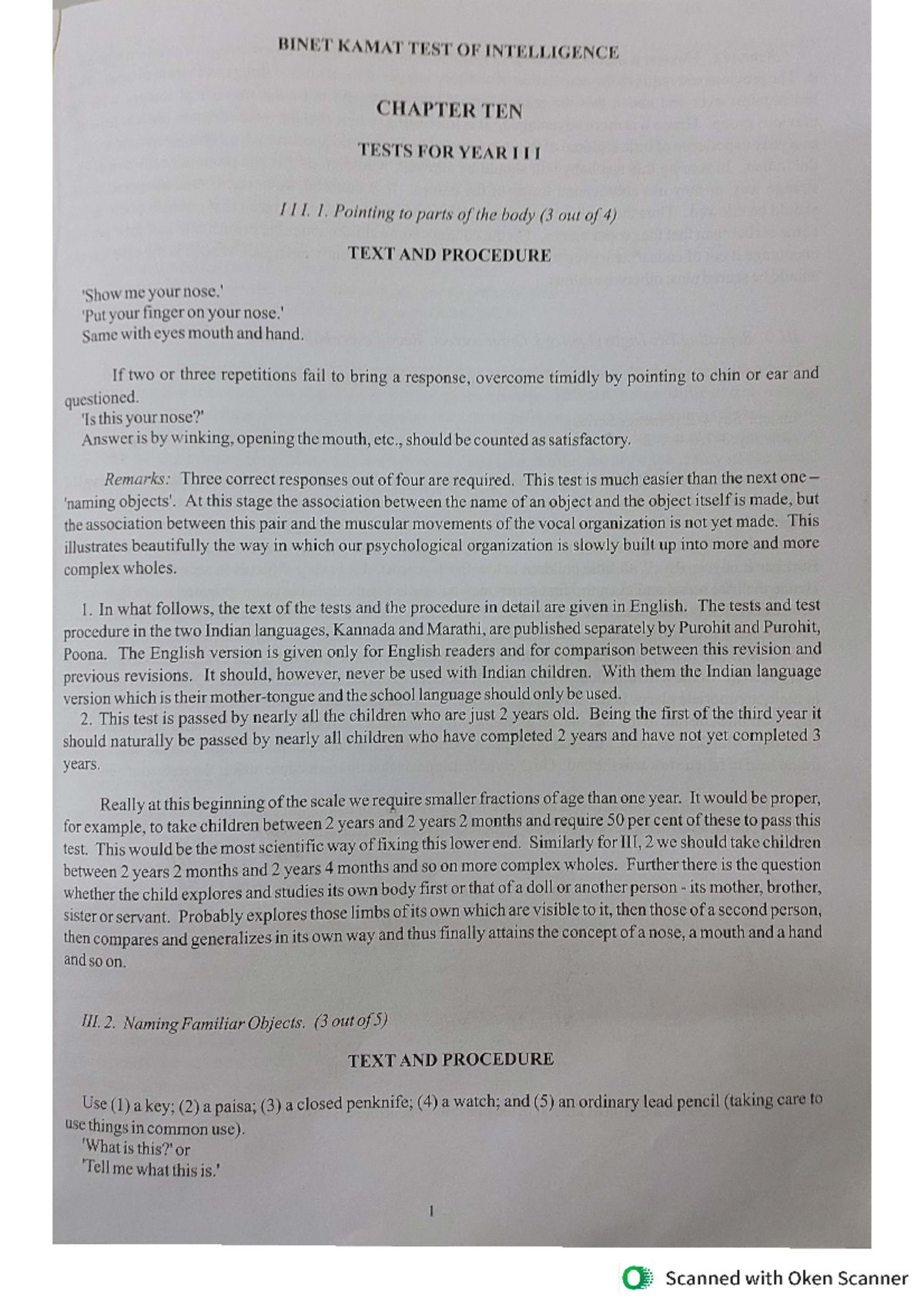 BKT- tests for YEAR III - BKT test manual for year III - BINET KAMAT ...