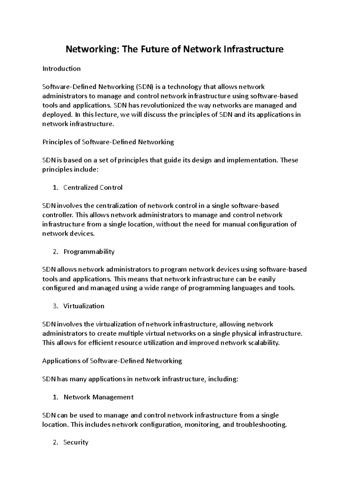 Networking- The Future of Network Infrastructure - Networking: The Future of Network ...