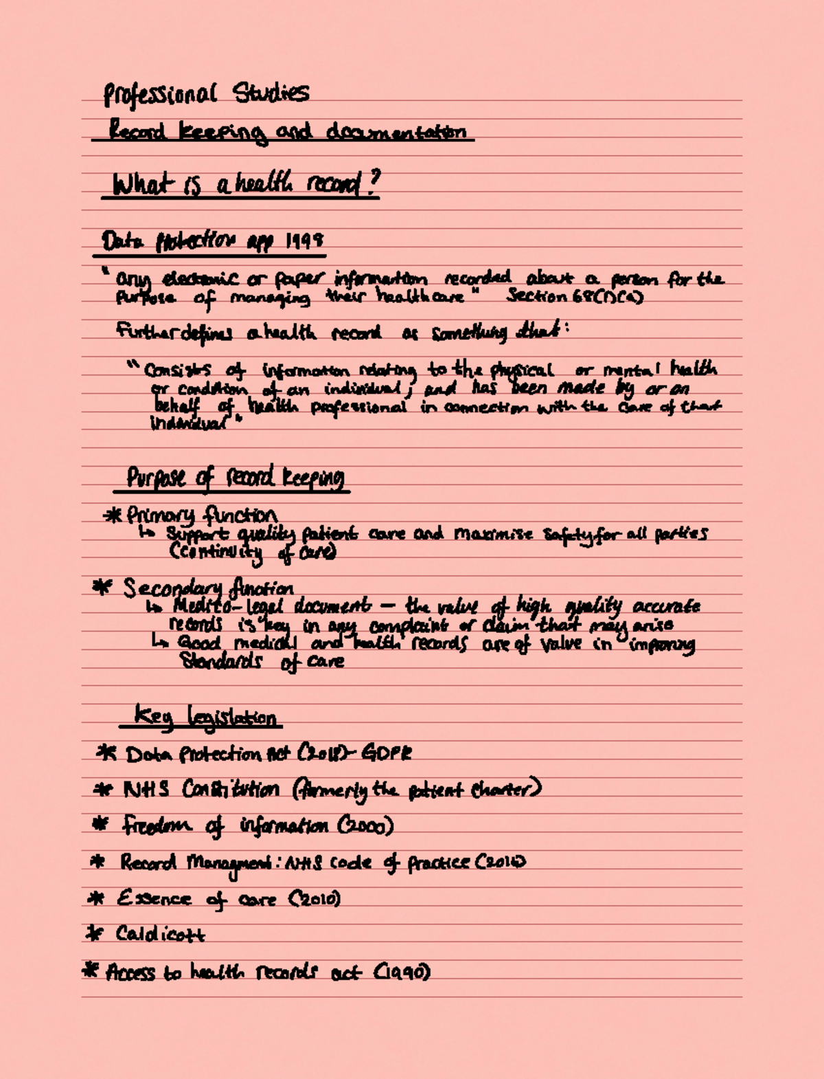 Note 27 Oct 2021 - Paramedic science class notes - professional Studies ...