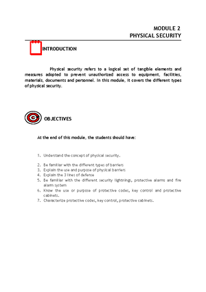 Module 3 - Personnel, Document and information security - MODULE 3 ...