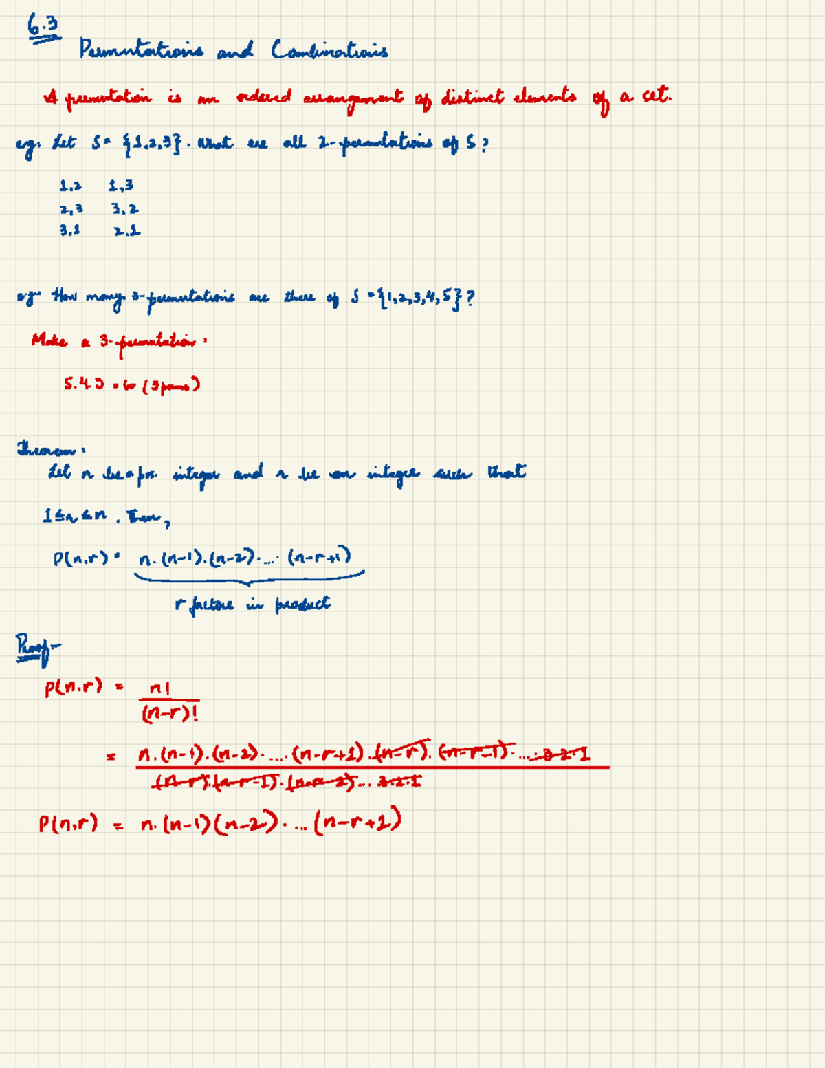 Discrete Practice 6 Permutations And Combinations A Permutation Is An Ordered Arrangement