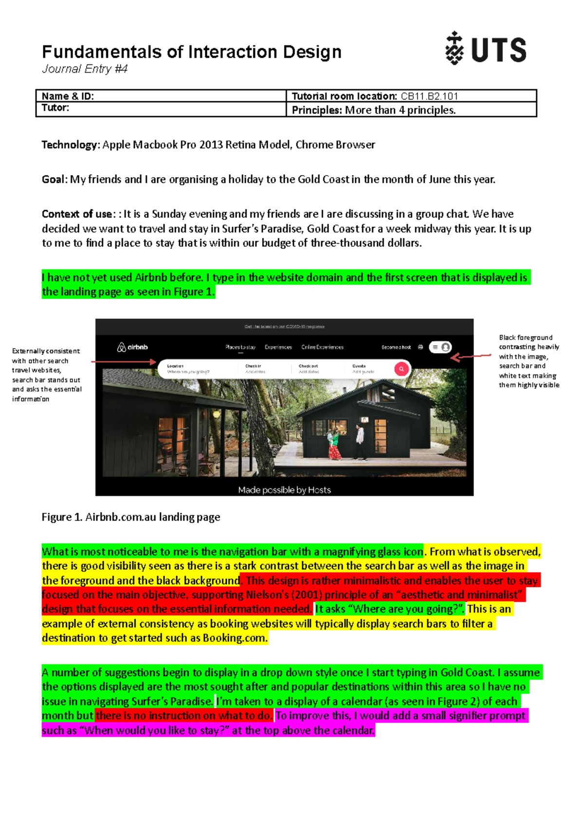 Journal Entry 4 Assignment - High Distinction - Fundamentals of ...