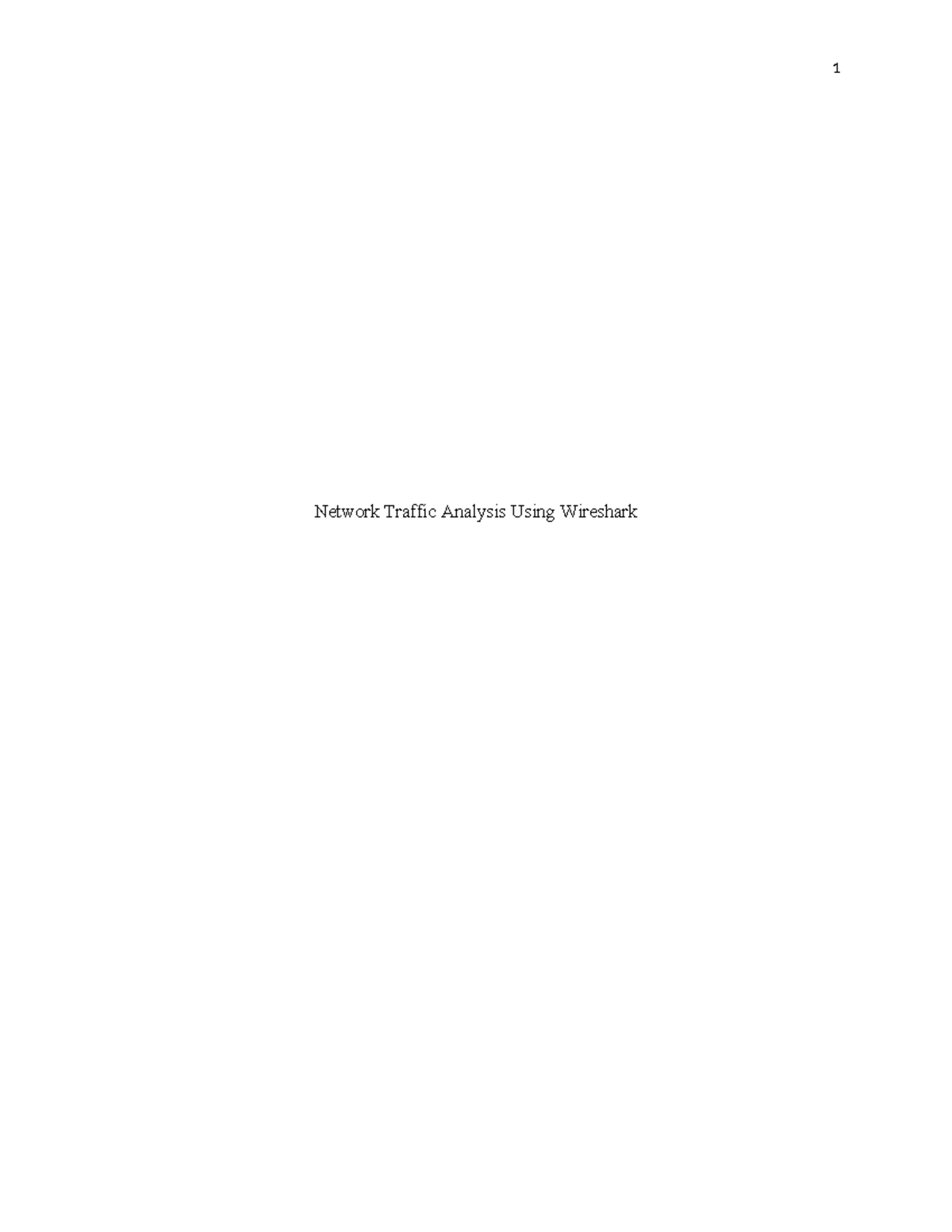 Networking Assignment Network Traffic Analysis Using Wireshark Table