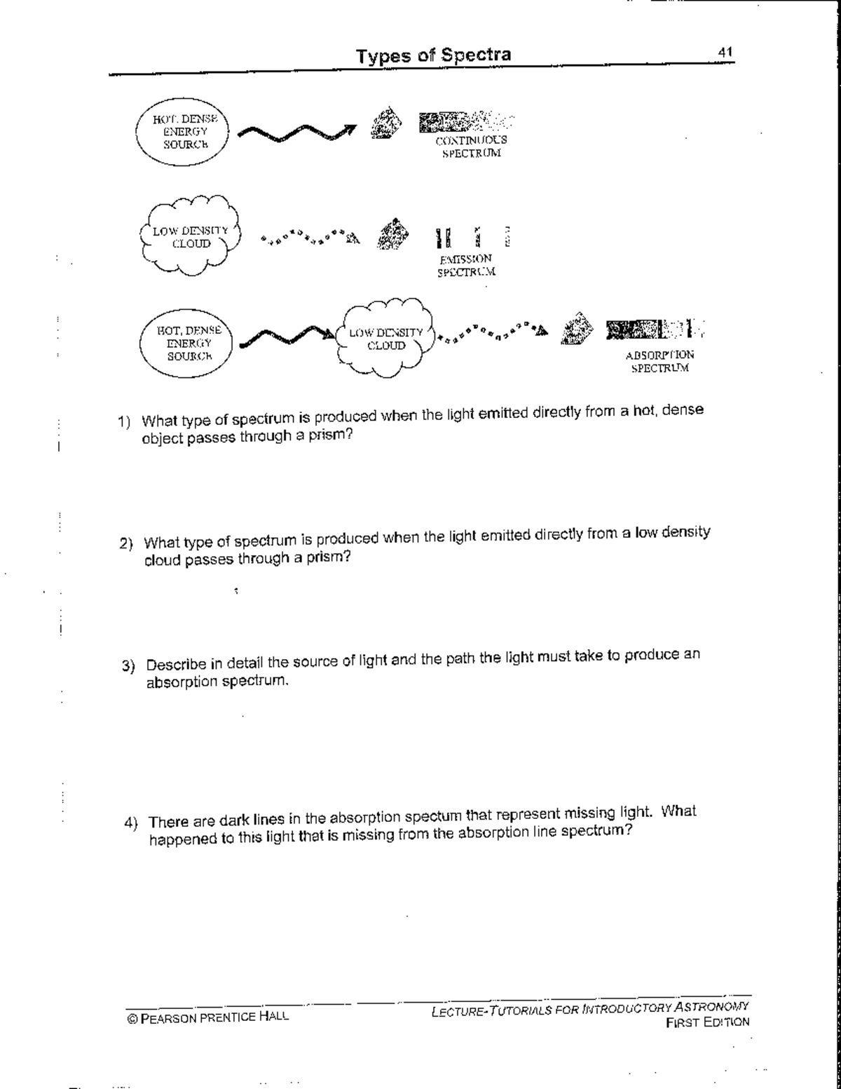 Types of Spectra Worksheet - AS 102 - Studocu
