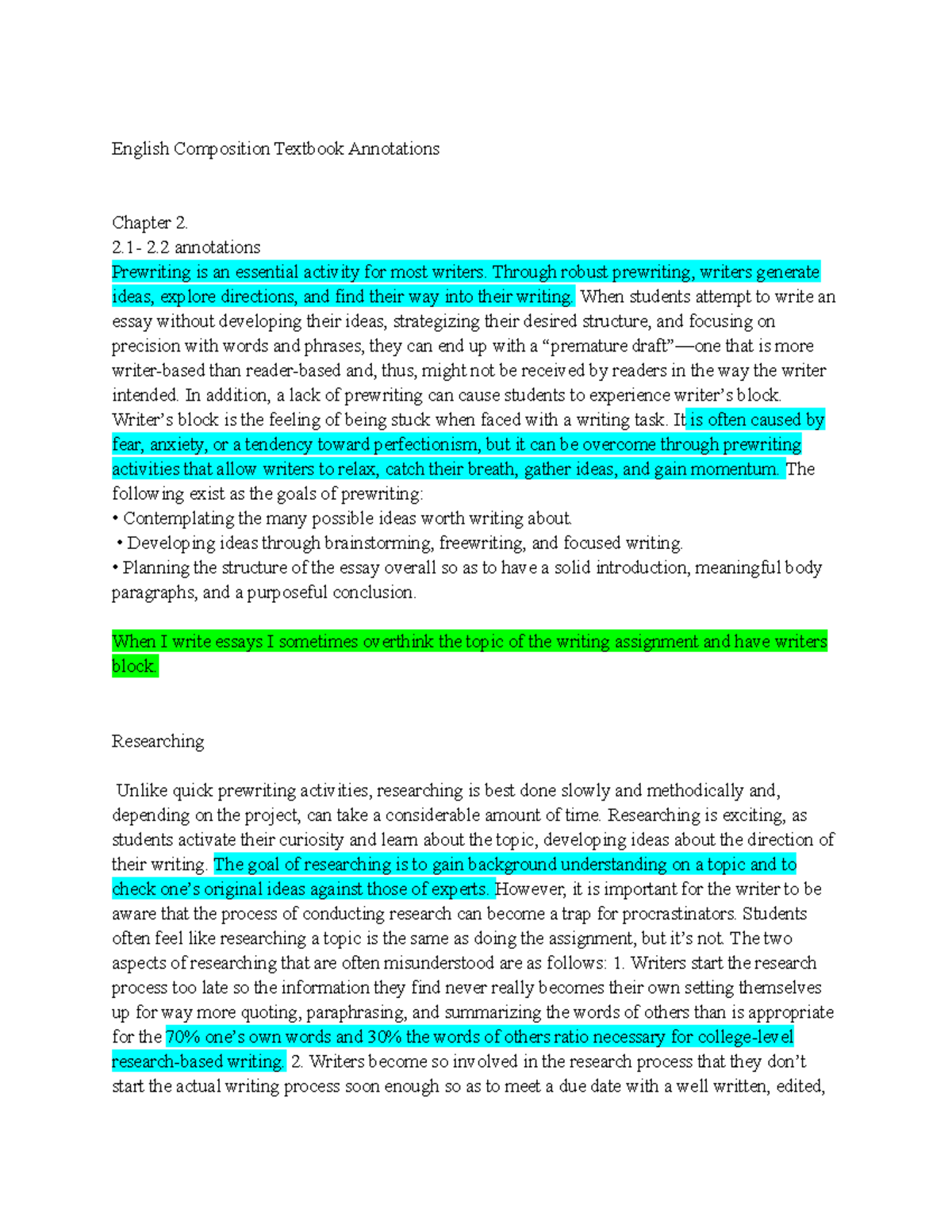 English composition annotations - English Composition Textbook ...