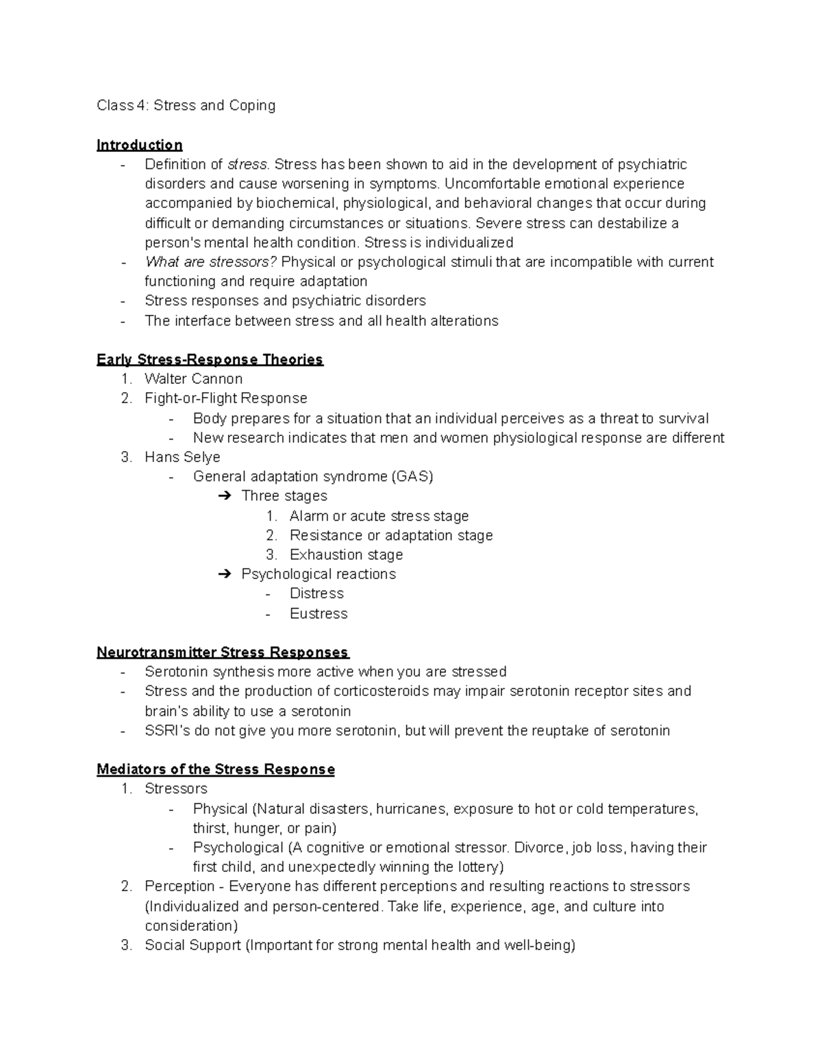 Class 4 Stress and Coping-2 - Class 4: Stress and Coping Introduction ...