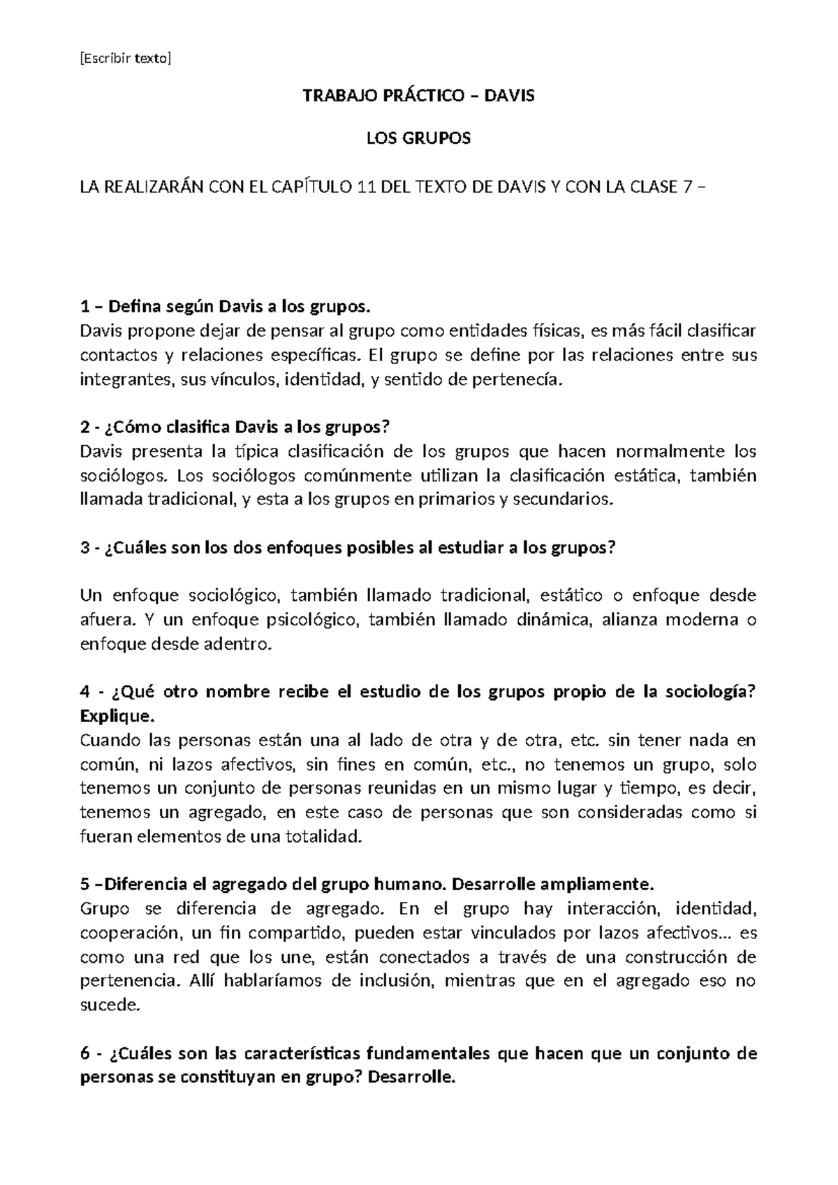 TP Davis - Grupos - Ejercicios - [Escribir texto] TRABAJO PRÁCTICO – DAVIS LOS GRUPOS LA ...