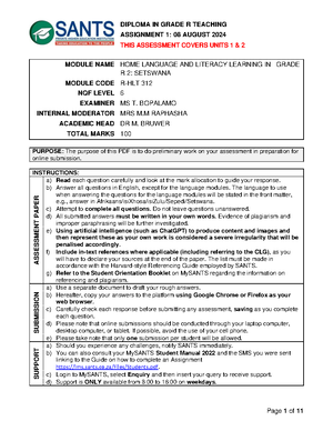 [Solved] Create a lesson plan for Grade R learners with an examples ...