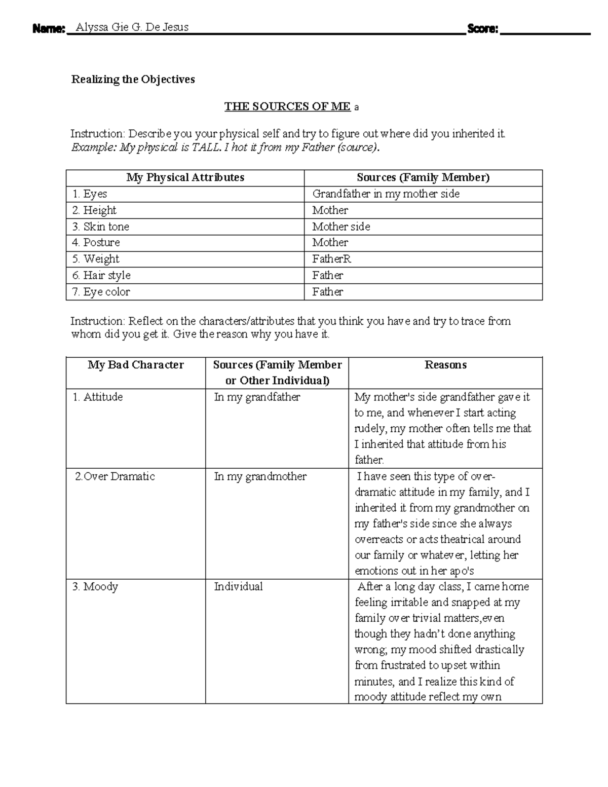 Week 7 Activities (1) - none - Alyssa Gie G. De Jesus Realizing the ...