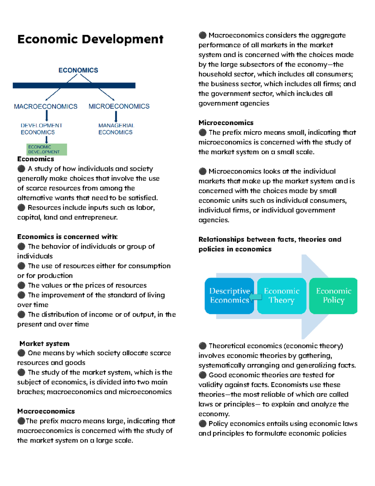 Economic Development Notes - Economic Development Economics ⚫ A study ...