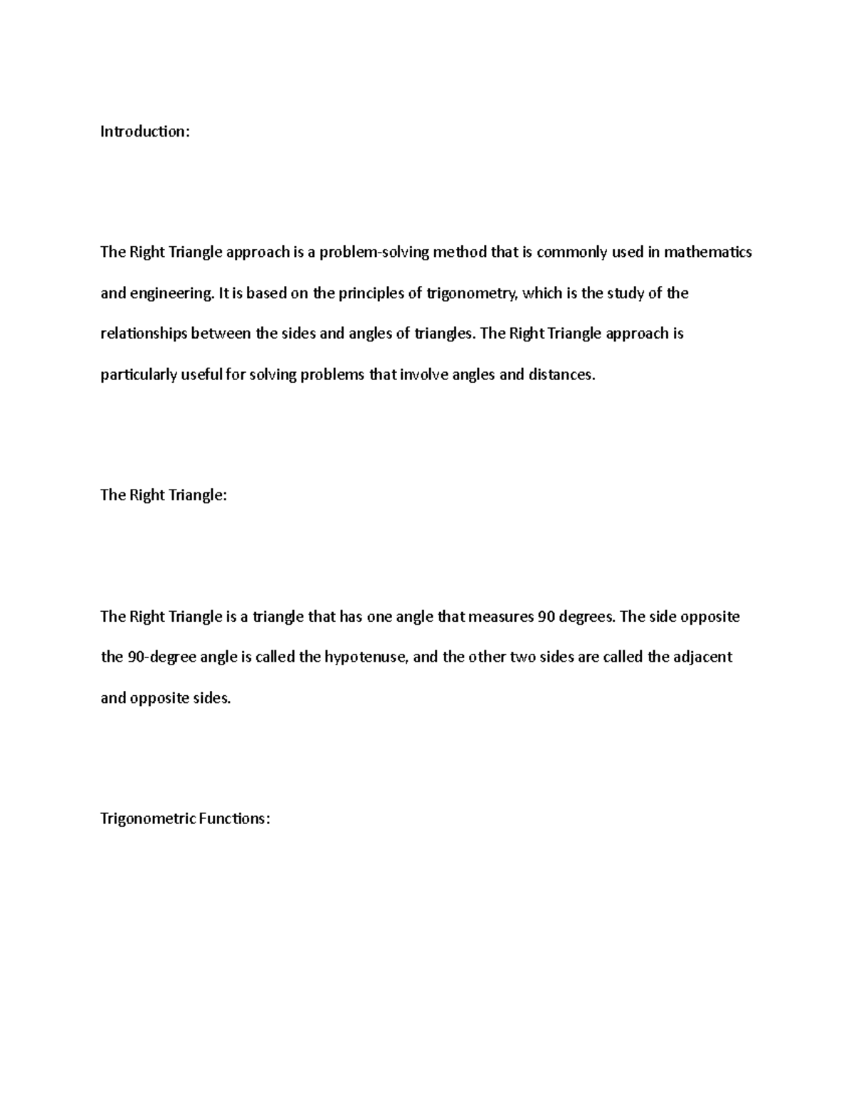 Triangles - Math Notes - Introduction: The Right Triangle approach is a ...
