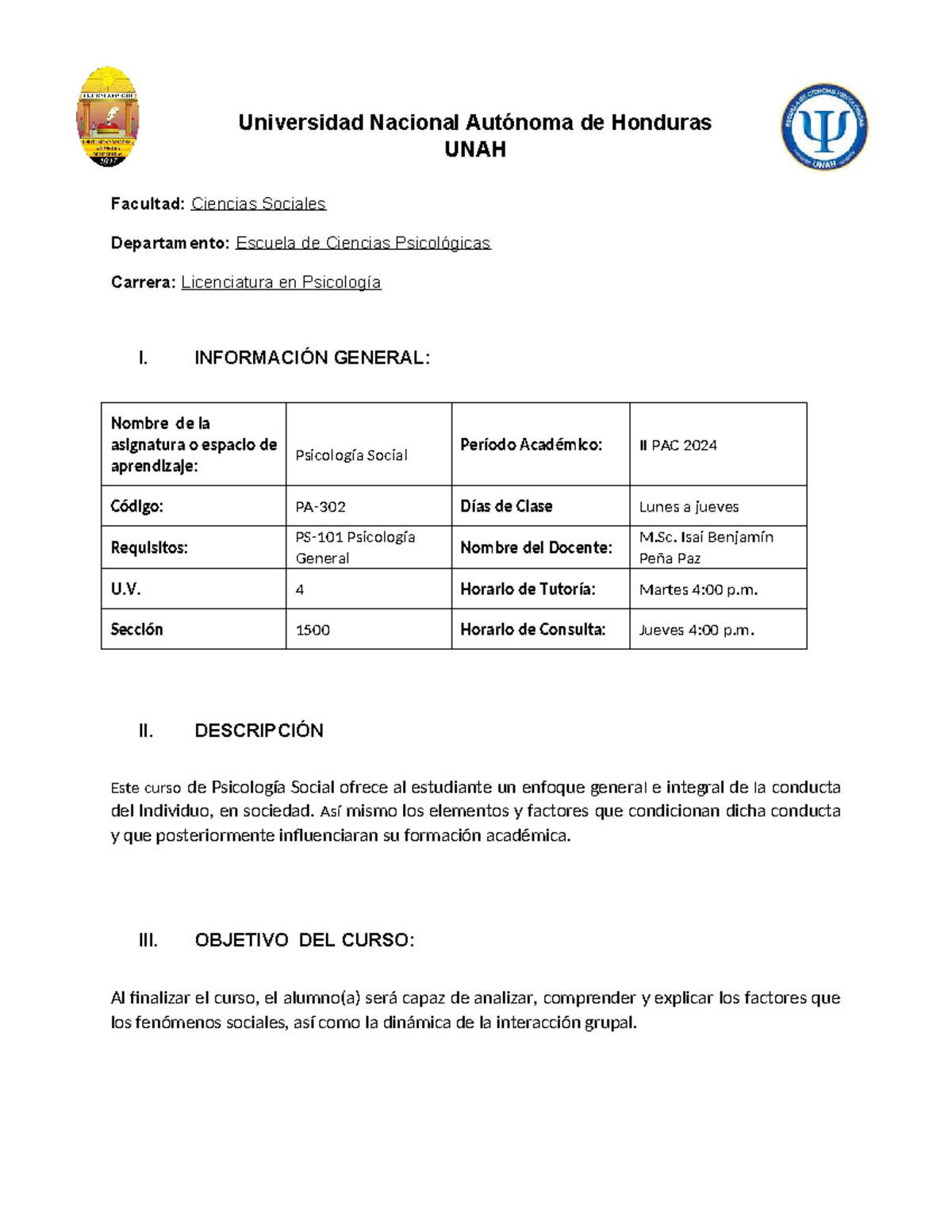 Planificacion Didactica PA-302 II PAC 2024 Isai Peña - Universidad ...