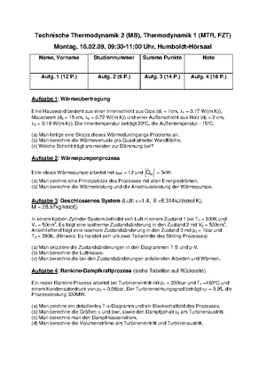Formelsammlung Thermodynamik für KLasuren - Wärmekraftmaschine ...
