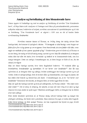 Analyse og fortolkning af novellen Drivhuset af Anders Bodilsen - ”Drivhuset” af Anders Bodilsen ...