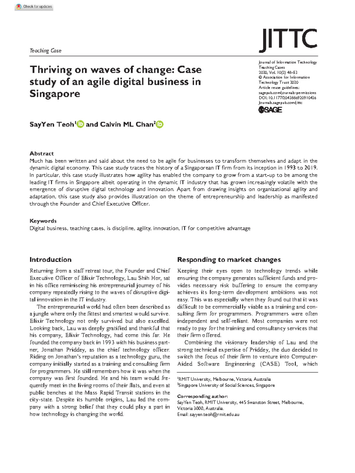Case study Elixir - Assignment that we got for this semester under ...