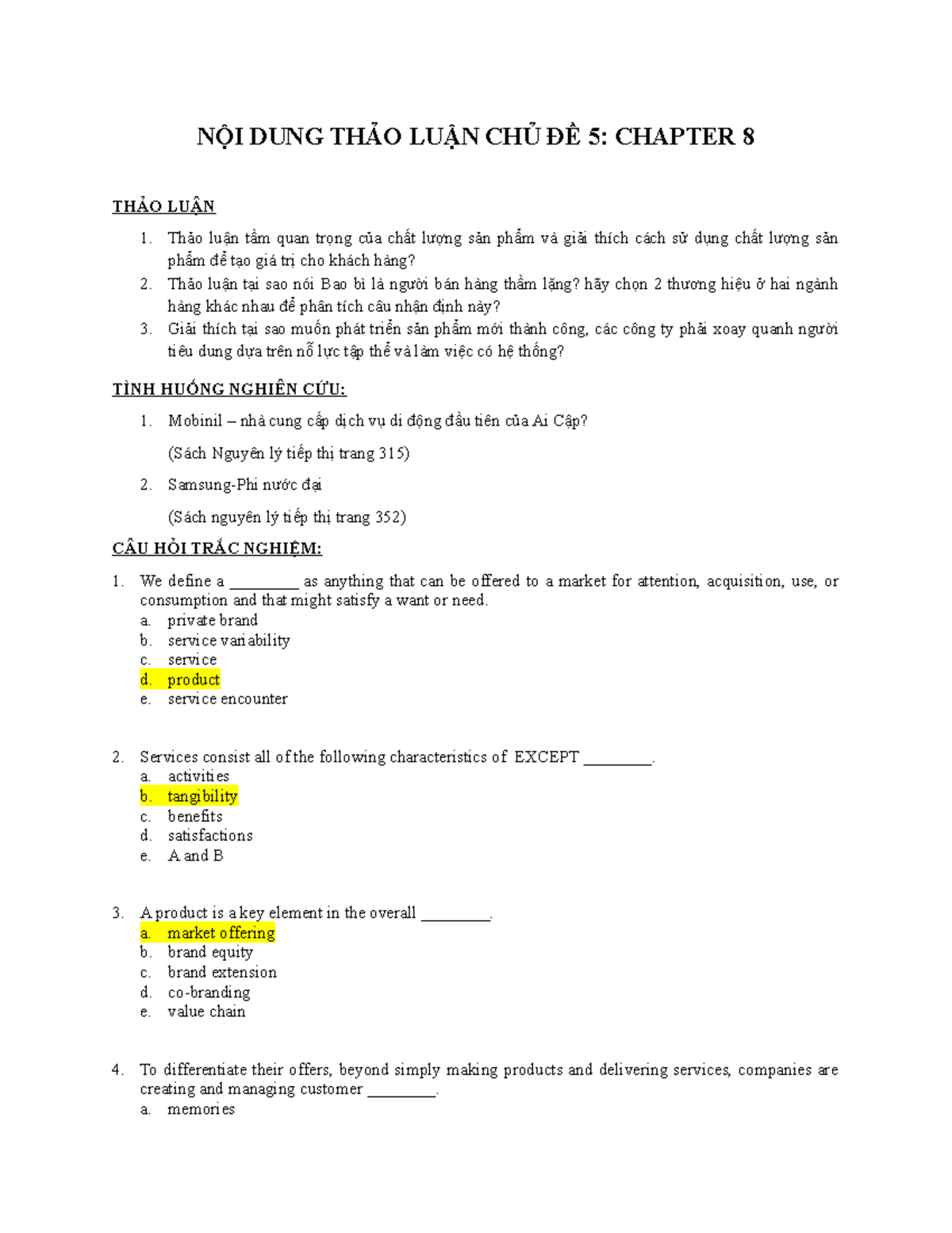 MCB-Thao luan chu de 5 - MCB-Thao luan chu de 5 - NỘI DUNG THẢO LUẬN ...