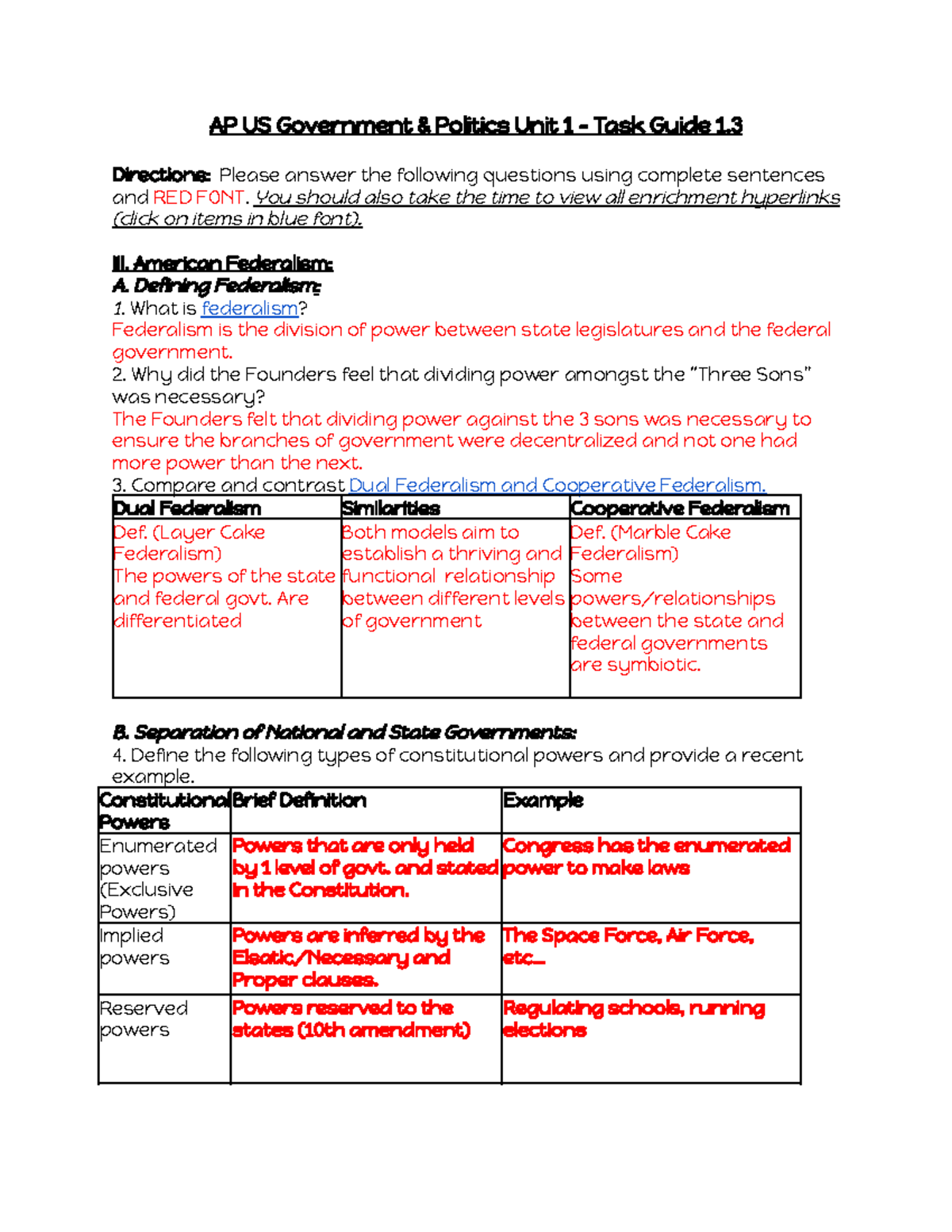 1.3 Task Guide 1.3 AP US GOVT - AP US Government & Politics Unit 1 ...