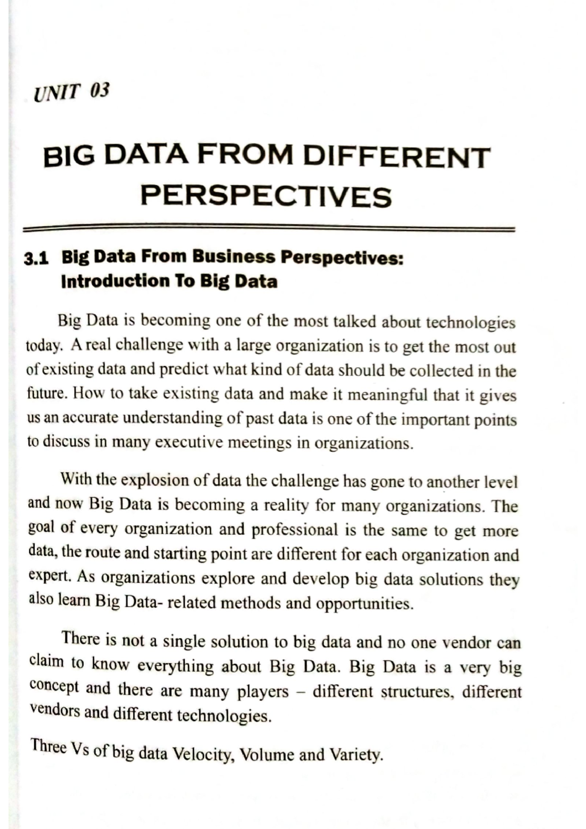 Big data analysis - unit 3 - Bca(computer application) - Studocu