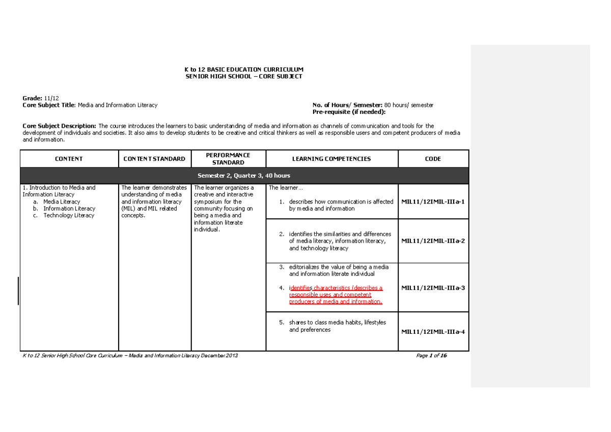 SHS Core Media and Information Literacy CG - SENIOR HIGH SCHOOL – CORE ...