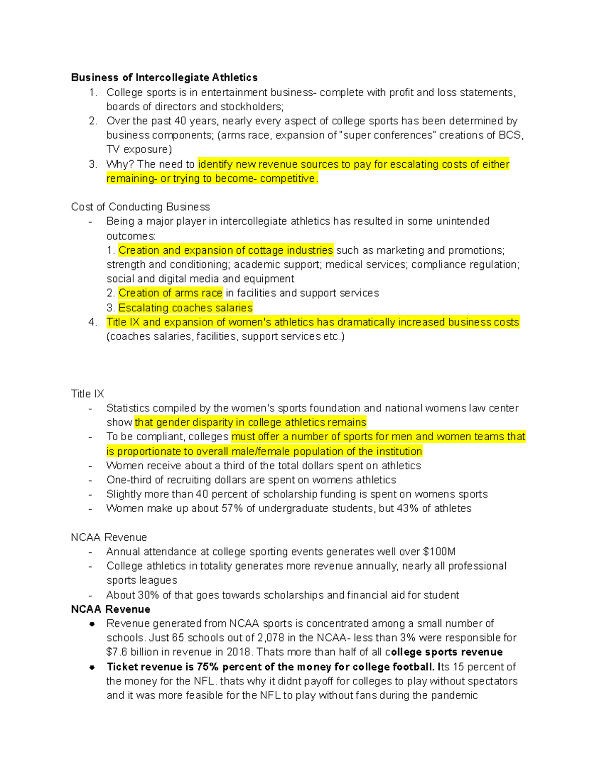 College Sports Boom or Doom - Business of Intercollegiate Athletics 1 ...