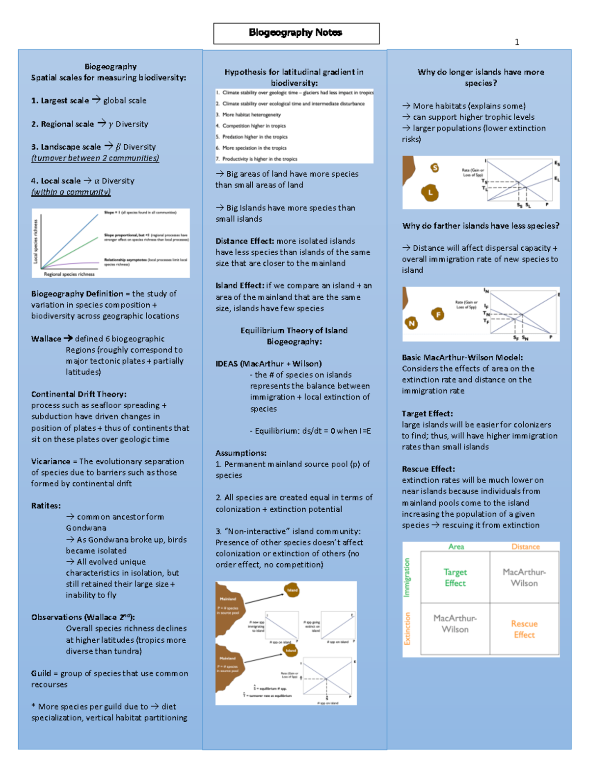 Biogeography Notes - Nicole Thometz - 1 Gradient Analysis can be used ...