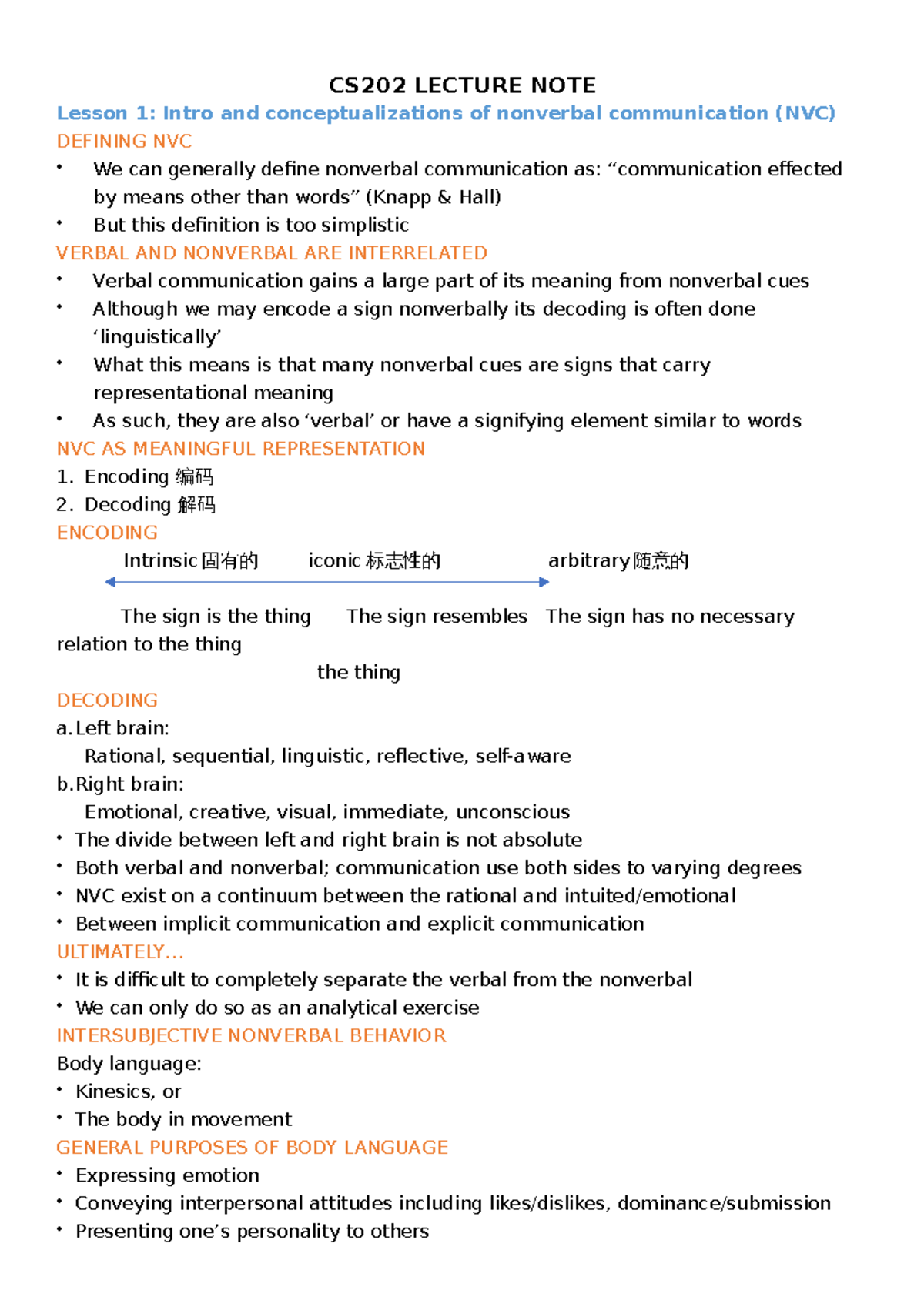 CS202 Lecture NOTE - CS202 LECTURE NOTE Lesson 1: Intro and ...